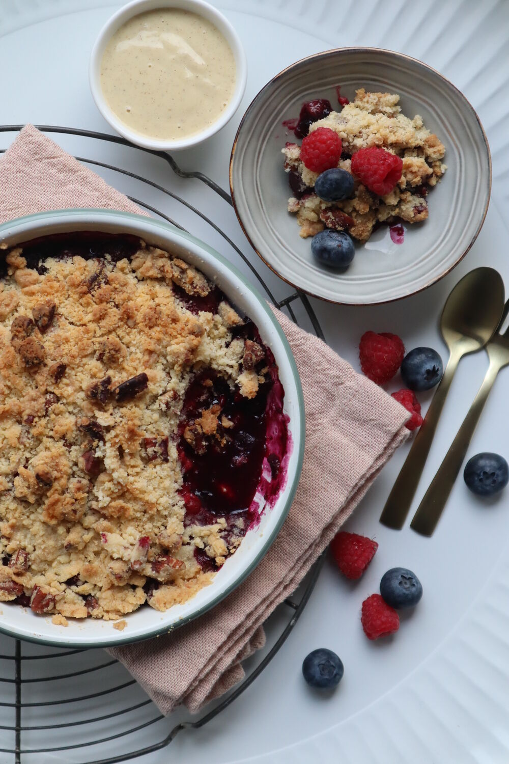 Crumble met rood fruit!